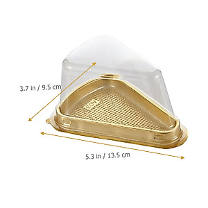 Abaodam 150 Sets Triangular Cake Box Slice Cheesecake Containers Sandwich Container Bento Sandwich Cake Tray Plastic Container with Lid Clear Mousse Container Cake Stand Mezzanine Pet