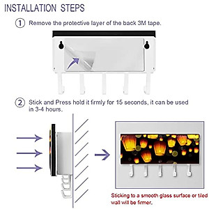 Coat Rack Wall Mounted, 5 Rail Wall Decorative Hooks Hanging for Clothes Hat Towel Purse Key, 7 Inches, 4.4lbs(Max), Sky Lantern Festival