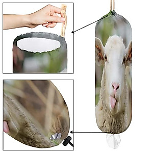 Funny Sheep Plastic Bag Holder Wall Mount Grocery Bag Organizer Trash Bag Holder Plastic Bag Organizer For kitchen living room bedroom bathroom
