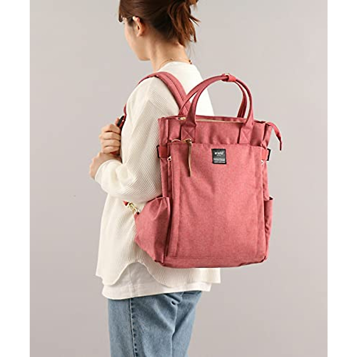 anello(アネロ) Women Regular 2-Way Tote Backpack, Denim Blue