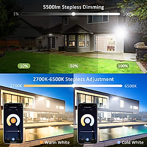 NOVOSTELLA 2 Pack 100W Smart LED Flood Light, Total 18000LM Super Bright Flood Light Outdoor IP66 Waterproof, Tunable White 2700K-6500K Outside Alexa Floodlight for Yard Stadium Garage Porch Lawn