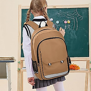 ODAWA Sand Brown Laptop Backpack 16 Inch for Men Middle School Backpack for Boys Book Bags for Boys
