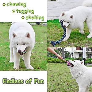 LECHONG Rope Dog Toys for Aggressive Chewers Large Breed Medium Breed, Small Dog Puppy Teething Chew Toys Heavy Duty Dental Dog Rope Toys Prevents Boredom and Relieves Stress