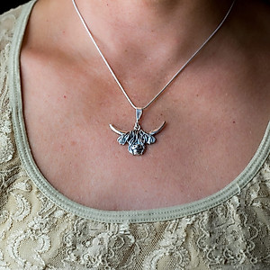 The Magic Zoo Sterling Silver Highland Cow Pendant