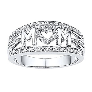Mother's Day Ring Bridal Zircon Diamond Elegant Engagement Wedding Band Gift New Heart-Shaped Love Ring