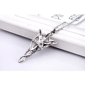 LUREME® Fairy Princess Arwen Silver Tone Zirconia Wings Pendant Necklace for Women(a1000004)