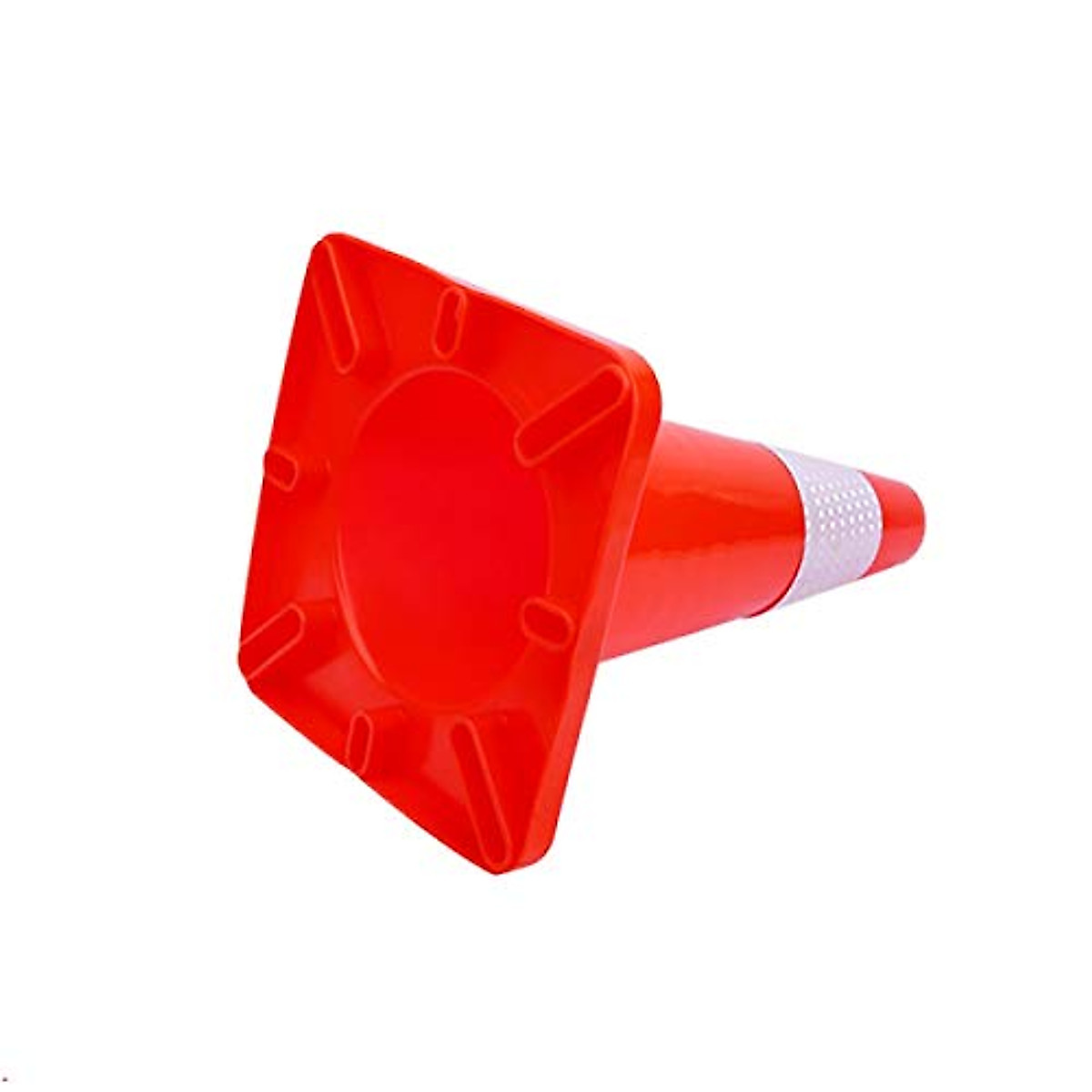 12 Pack 18" Traffic Cones Safety Road Parking Cones Weighted Hazard PVC Cones Construction Cones for Traffic Fluorescent Orange with w/4" Reflective Strips Collar Plastic Safety Signs (12)