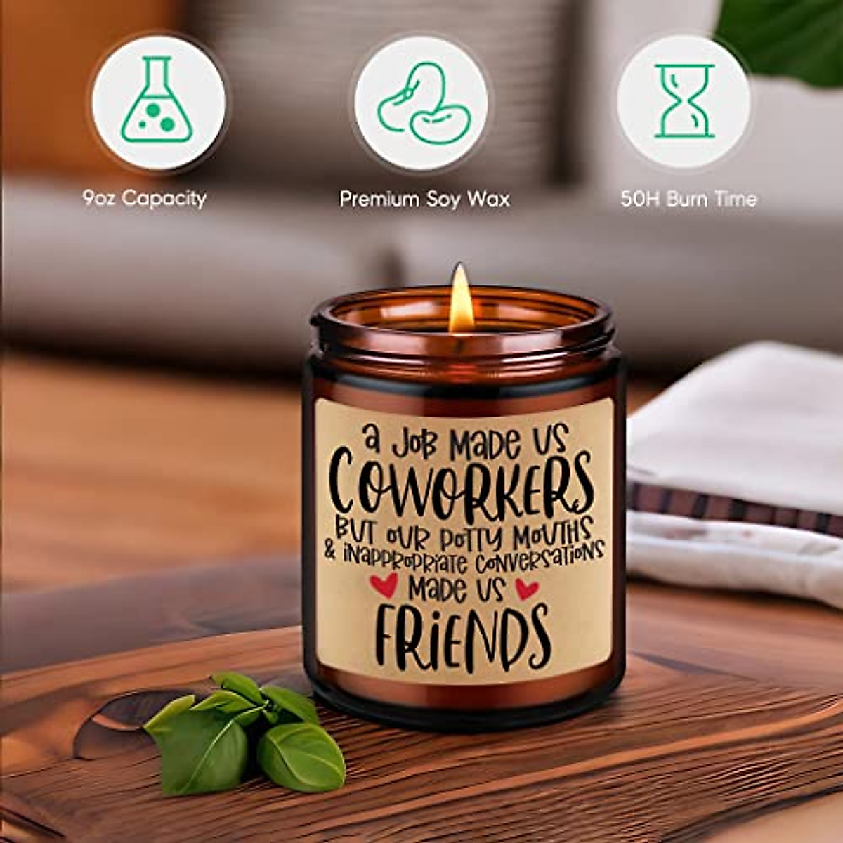 GSPY Scented Candles - Coworker Gifts for Women, Men - Funny Coworker Gifts, Coworker Leaving Gifts - Funny Work, Mothers Day, Birthday, Friendship, Going Away Gift for Coworker, Best Friends, Bestie