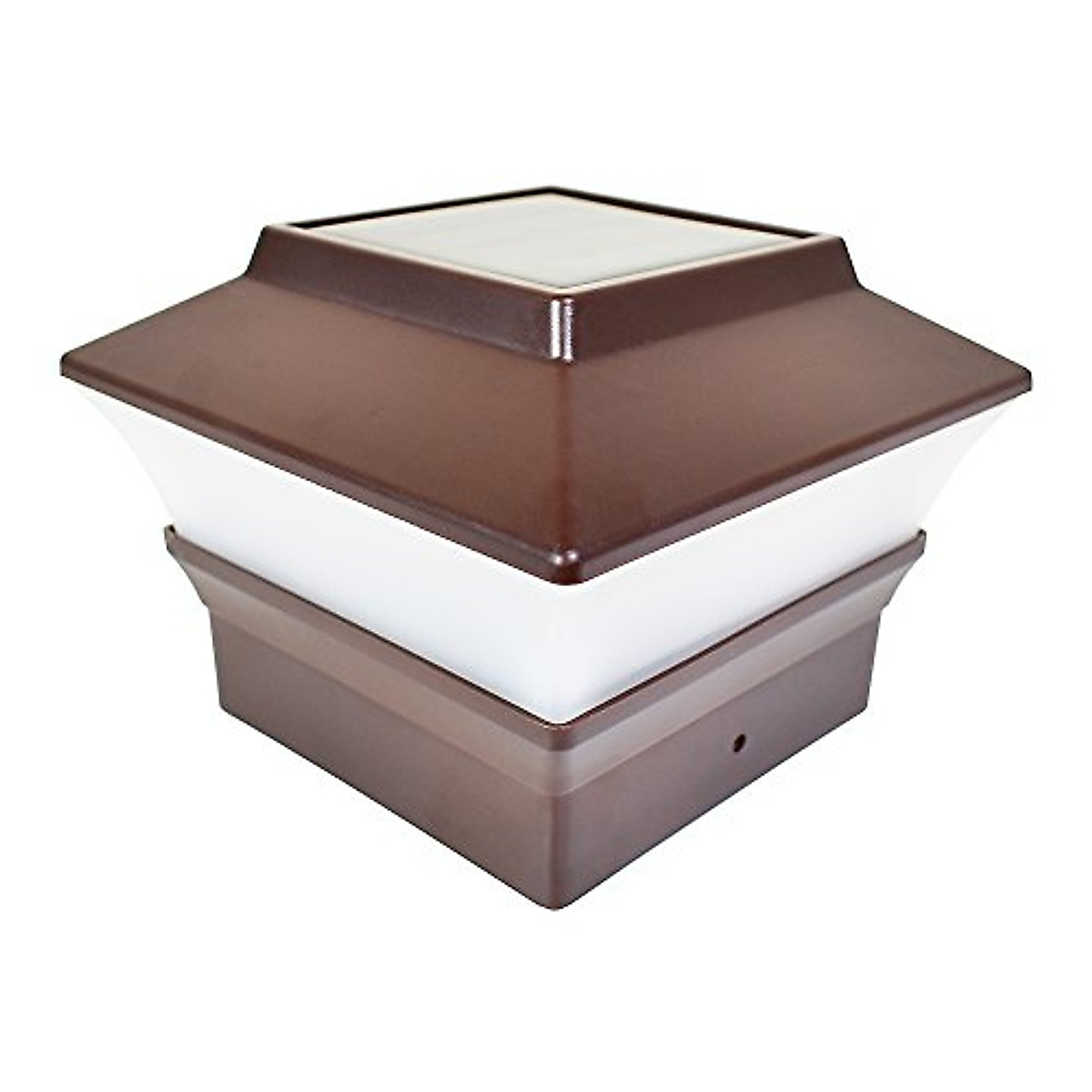 iGlow 8 Pack Brown Outdoor Garden 4 x 4 Solar LED Post Deck Cap Square Fence Light Landscape Lamp Lawn PVC Vinyl Plastic