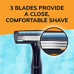 BIC Comfort 3 Disposable Razors for Men, Perfect Razors For a Smooth and Comfortable Shave, 4 Disposable Razors With 3 Blades, 4 Count Shaving Kit