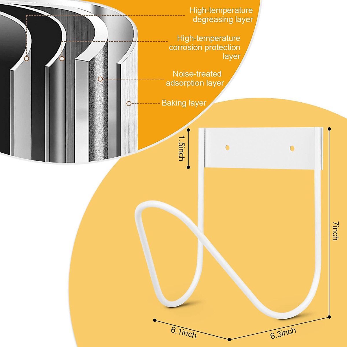 Flymer Hose Holder Water Hose Holders for Outside, Stainless Steel Garden Hose Hanger Wall Mount for Garden Hose - White, Set of 1