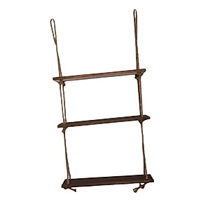 GREENADSCAPE 1 Set Wall Mount Hanging Shelves Home Decor Living Room Decor Bedroom Decor Shelf Storage Racks Swing Rope Farmhouse Shelves Wall Sundries Phone Holder Rope Floating Shelves Wood