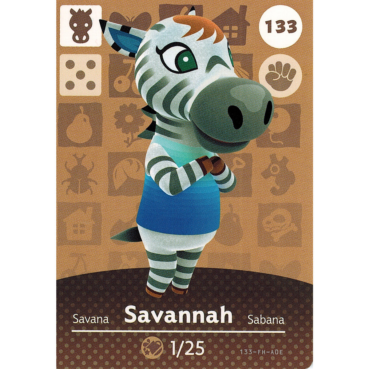 Nintendo Animal Crossing Happy Home Designer Amiibo Card Savannah 133/200 USA Version
