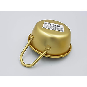 Abkitchen Korean Traditional Wine Bowls Korean Raw Rice Wine Hiking Soup Dish 4.7 inches 3 pcs Aluminum Yellow Made in Korea