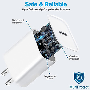 USB C Fast Charger for iPad Pro 12.9/11 in 2022/2021/2020/2018,iPad 10th,iPad Air 4th/5th 10.9",iPad Mini 6th Generation,iPad Charger Fast Charging Wall Charger Block with 6FT USB C to C Cable