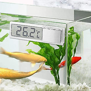 Acxico 2Pcs LCD 3D Digital Electronic Temperature Measurement Fish Tank Temp Meter Aquarium Thermometer Temperature Control Accessories