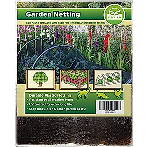De-Bird Bundle Includes: Defender Spikes 12 pk & Heavy Duty Bird Netting to Protect Plants - Keep Away Pigeon, Woodpecker & Cats from Your Garden and Crops