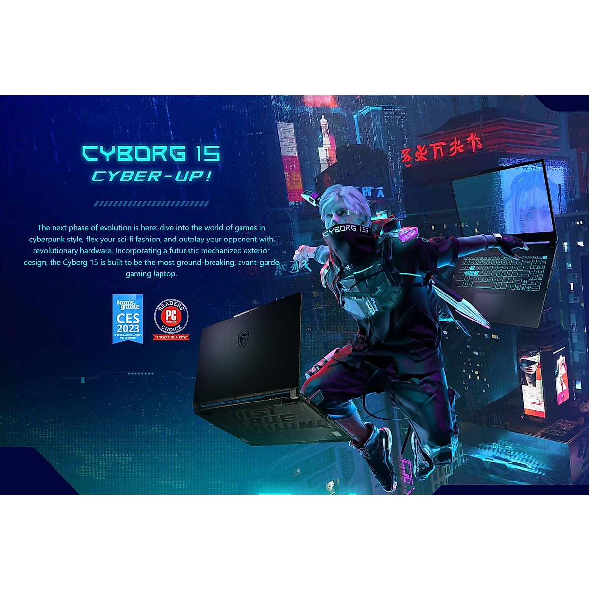 MSI Cyborg 15.6" FHD 144Hz Gaming Laptop | Intel i5-12450H | NVIDIA GEFORCE RTX 4050 | 32GB 4800MHz DDR5 RAM 1TB PCIe SSD | Windows11 Home | w/HDMI