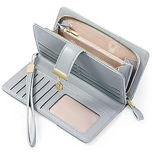 GOIACII Wristlet Women's Wallet Large Capacity Credit Card Holder for Women RFID Blocking