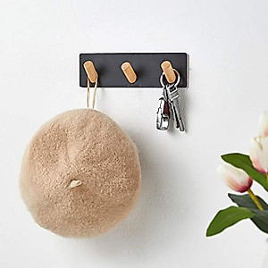 CENQA Magnetic Key Rack, Key Hooks,Magnetic Key Holder ,Magnetic Hooks for Refrigerator,Coat Hooks，Coat Rack,Towel Rack (Black, 2 Pack) (Black, 2 Pack)