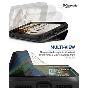 VENA iPhone Xs/X Wallet Case, [vCommute][Military Grade Drop Protection] Flip Leather Cover Card Slot Holder with Kickstand Compatible with Apple iPhone Xs 2018 / X 2017 5.8" (Space Gray/Black)