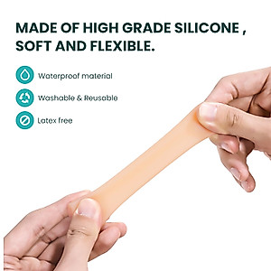 Promifun Silicone Toe Protectors - 4 Paris Gel Toe Sleeves Toe Protectors - Toe Caps with Aloe Vera Essential Oils - Toe Cushions for Pain Relief, Toe Protection for Corns, Calluses (4M)