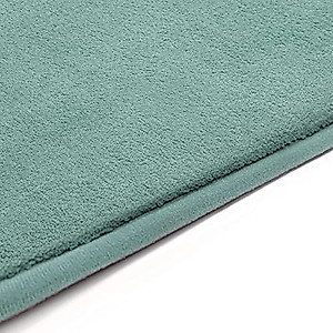 MICRODRY - Luxurious Memory Foam Bath Mat, Absorbent Bathroom Mat with Skid-Resistant Base, Machine-Washable Bath Mats for Bathroom, Kitchens & More, Quick Dry Mat 21 x 34 inches, Aqua