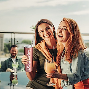 18th & Fabulous Stainless Steel Tumbler Cup Rose Gold 20 Oz, Sweet 18 Birthday Party Decorations Supplies Present, 18 Birthday Gifts Idea for Girl, Gifts for 18 Years Old Girl, Sweet Eighteen