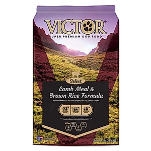Victor Super Premium Dog Food – Lamb Meal & Brown Rice Formula - Dry Dog Food for All Normally Active Dogs of All Life Stages – Ideal for Dogs with Meat Protein Allergies, 40 lb
