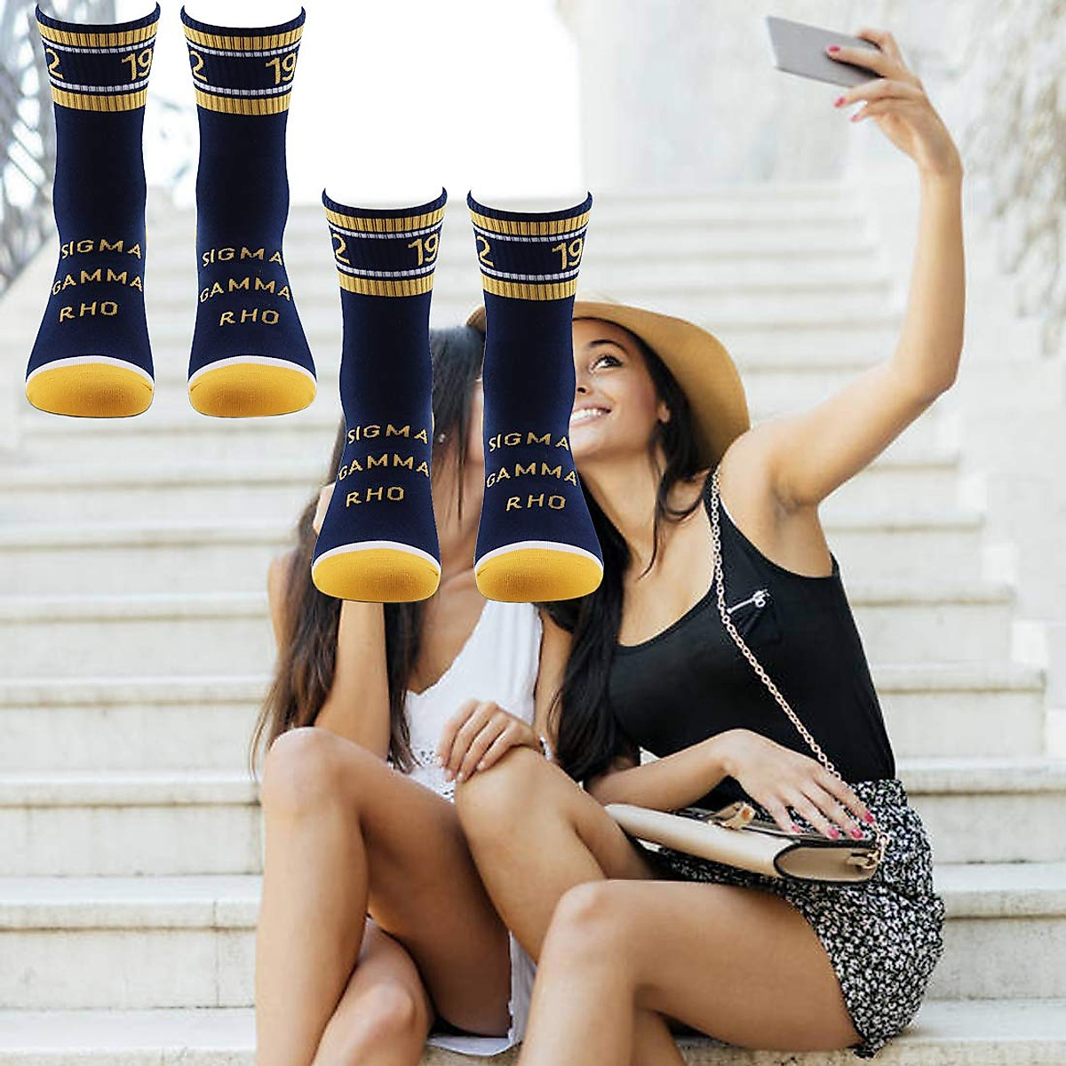 JXGZSO Sigma Gamma Rho Sorority Gift 1922 Sigma Gamma Rho Blue Socks SGRHO Sorority Sister Gift (SGR socks)
