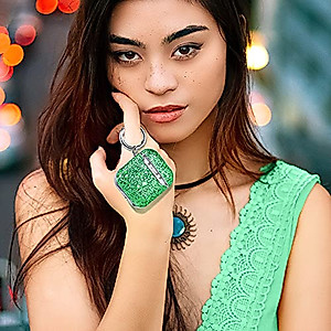Imguardz AirPods Case for Women Girls, Luxury Bling Case for AirPods 2nd Generation, Glittery Leather Hard Protective Cover with Keychain Compatible with Apple AirPods 2 & 1 (Front LED Visible), Green