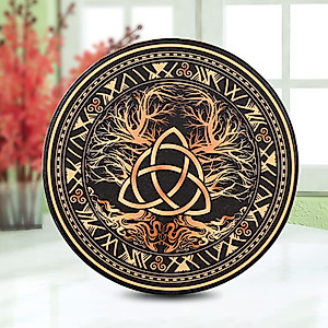 AZURAOKEY Shaman Drum, 10 Inch Frame Drum sktop Ornament Fashion Shaman Drum th Drum s Tree of Life Sound Healing Tool for Spiritl Music Metion