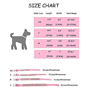 Bling Dog Collar for Small Medium Large Dogs, Crown Rhinestone Dog Collars for Girl and boy Dog, Diamond Puppy Collars, Adjustable Leather Suede SOFE Cat Collar (XS(8.2"-10.6"/21CM-27CM), Rose Red)