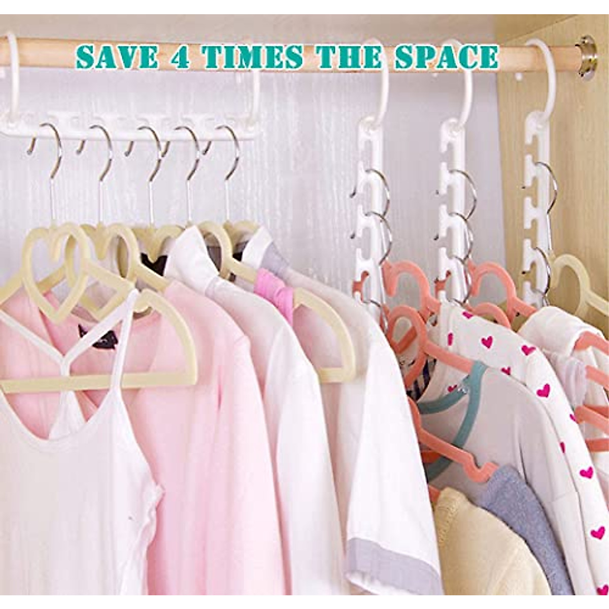 Sisnails 6 Pack White Magic Hangers Space Saving Hangers for Closet Organizer， Plastic Clothes Hangers ，Multifunctional Closet Storage Hangers, Essential Hangers for Dormitories and Home