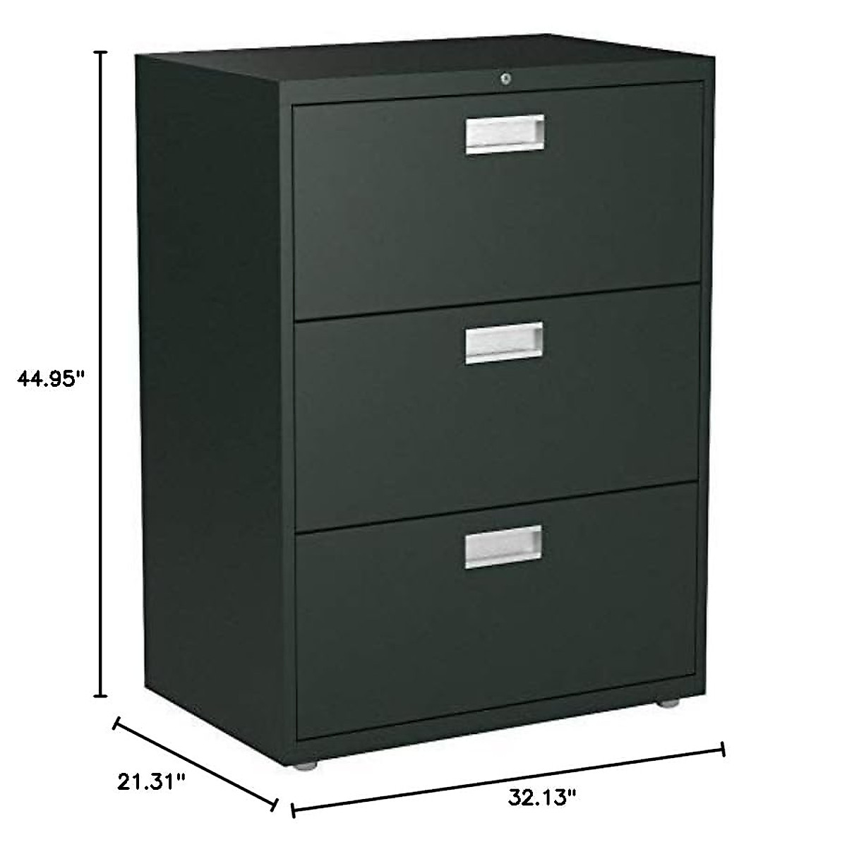 HON Brigade 600 Series Lateral File, 3 Legal/Letter-Size File Drawers, Charcoal, 30" X 18" X 39.13"