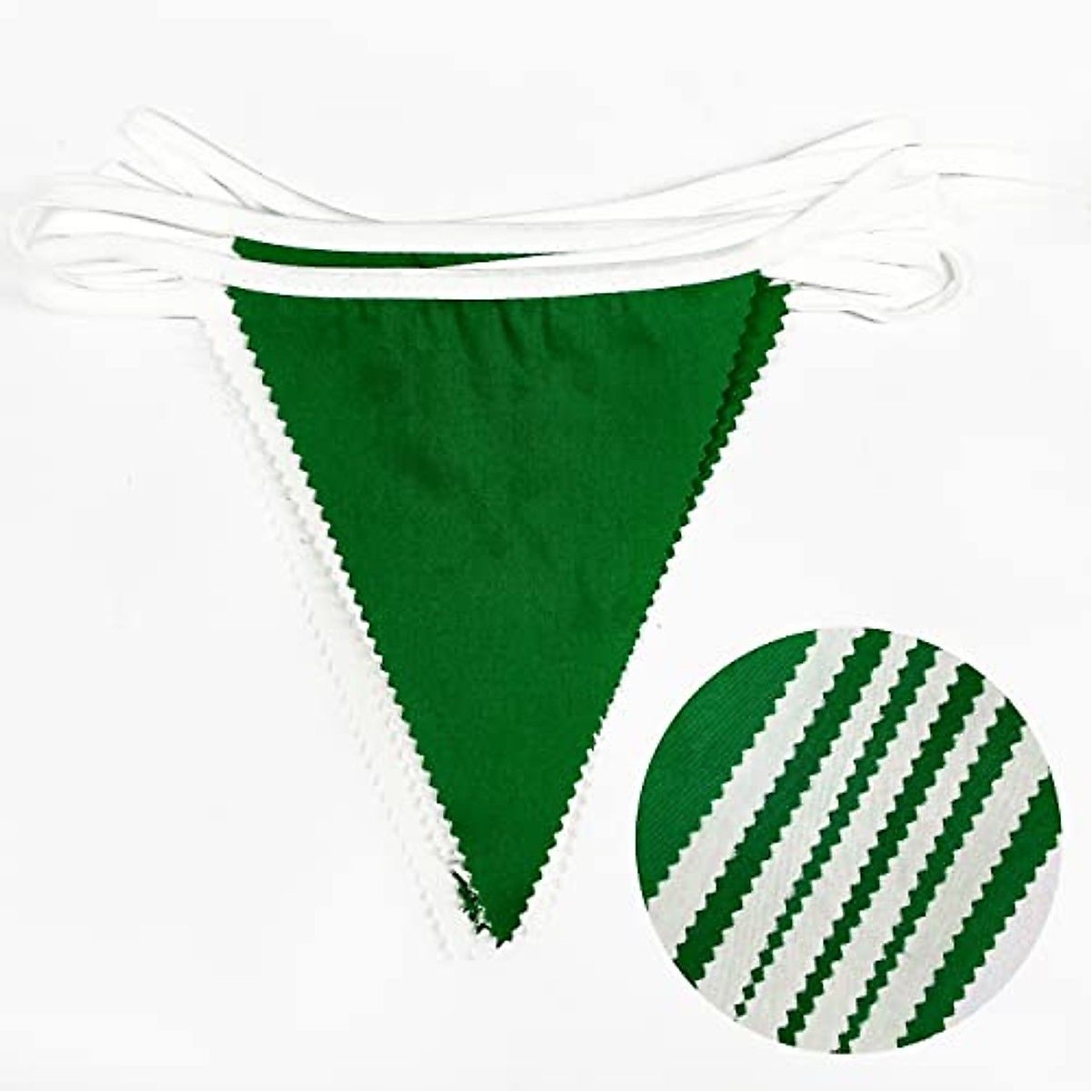 32Ft Green and White Banner Party Decorations Triangle Flag Fabric Banner Cotton Pennant Bunting Garland for Christmas Wedding Birthday Home Nursery Outdoor Garden Hanging Festivals Decoration