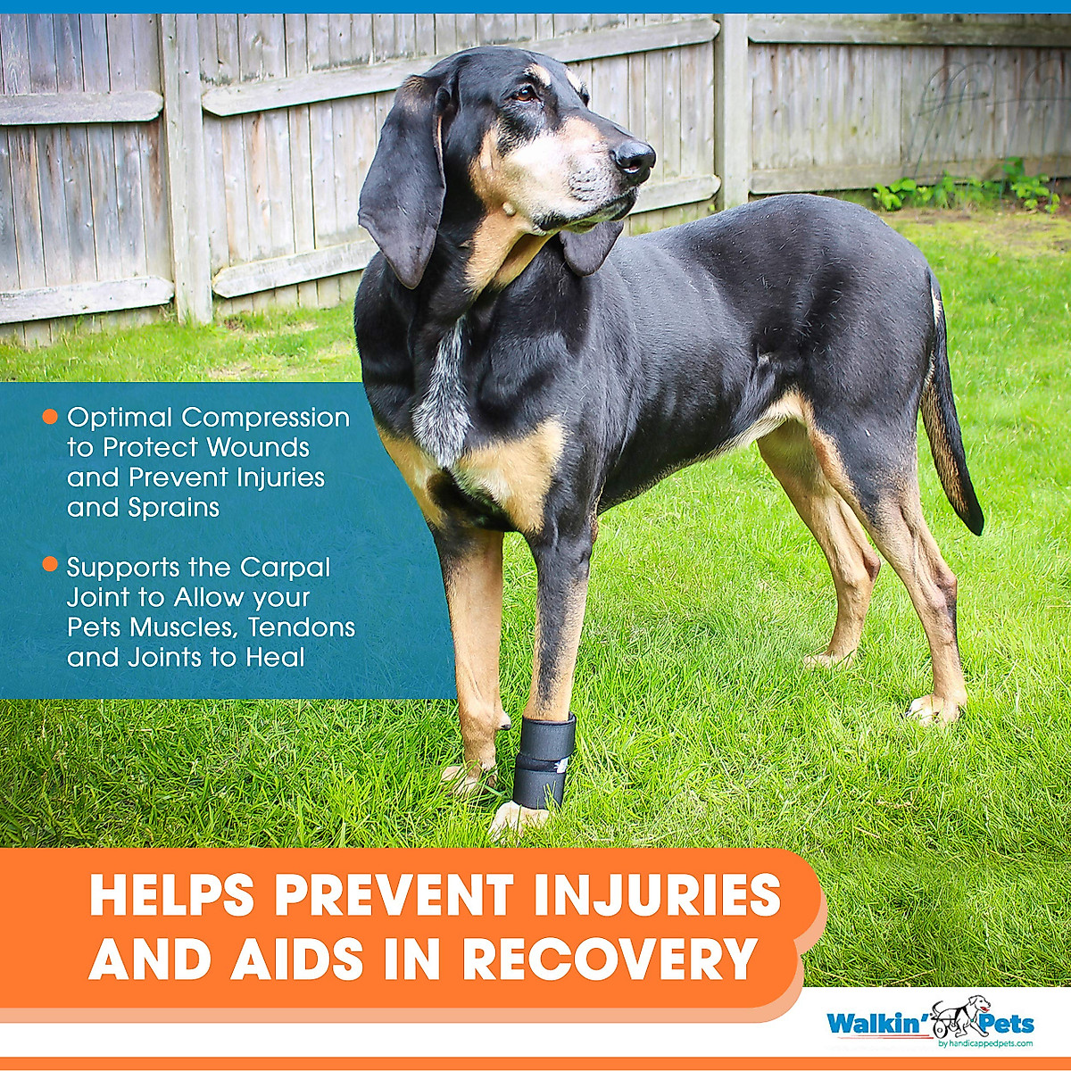 Walkin' Wrist Hugger Dog Brace for Front Legs | Carpal Wrist Joint Support for Dogs | Helps Canine Arthritis