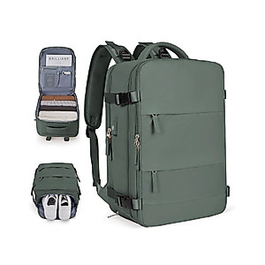 bergsalz Backpack For Women Travel Bag Weekender Lightweight Medium Backpack Olive Green For Men Hiking Waterproof Gym Bag Travel Essential Canvas Bag Carry On Backpack For Sport Fan Laptop Bag