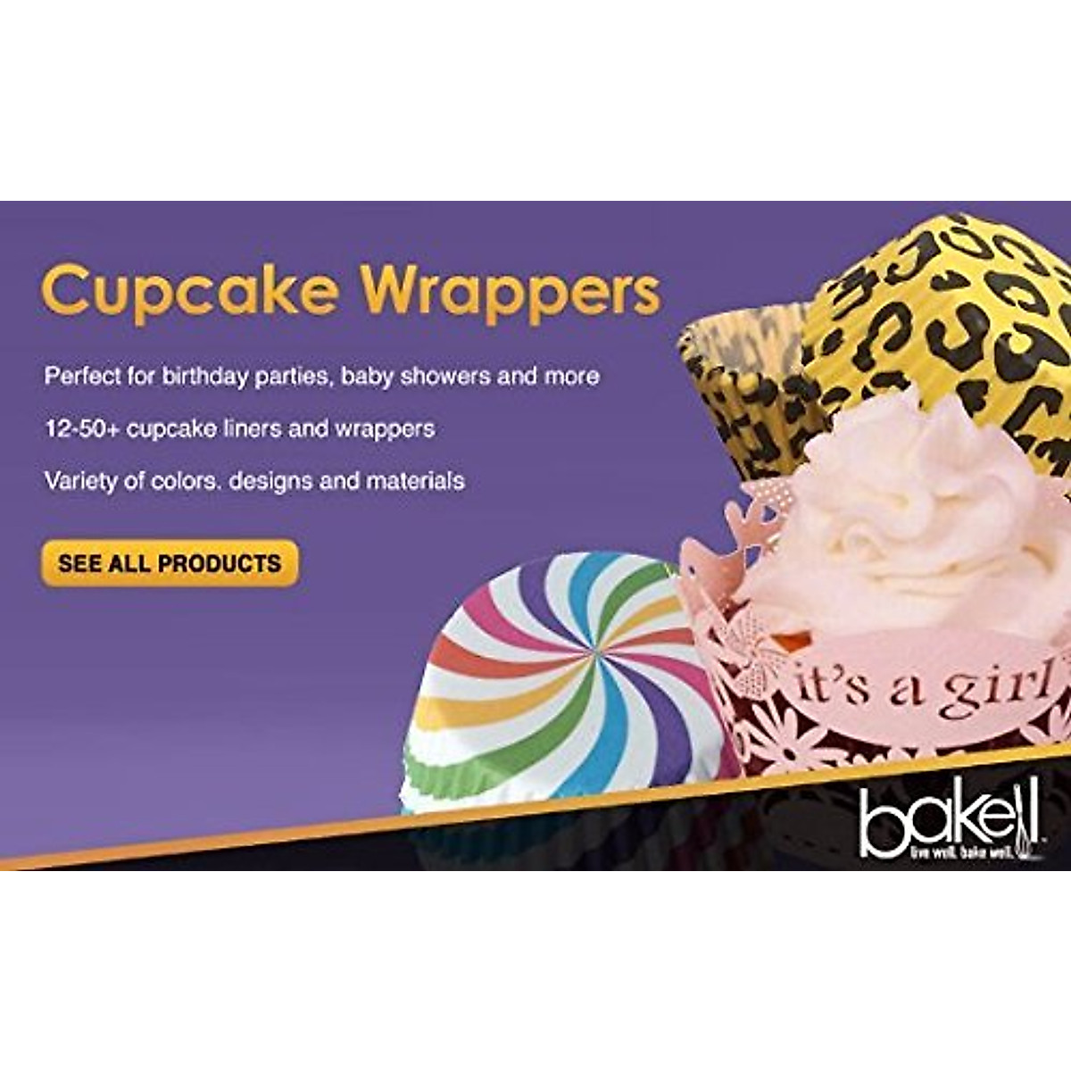 25 PC Set of Dino and Dinosaur Cupcake Liners (Dinosaurs) - Baking, Caking and Craft Tools from Bakell