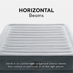 Intex 67767ED Dura-Beam Deluxe Comfort-Plush Mid-Rise Air Mattress: Fiber-Tech – Full Size – Built-in Electric Pump – 13in Bed Height – 600lb Weight Capacity