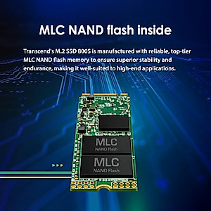 Transcend 128GB MTS800S M.2 2280 SATAIII SSD, Internal Solid State, Compatible with Laptop & PC Desktop, MLC - TS128GMTS800S