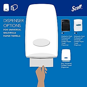 Scott® Multifold Paper Towels (03650), with Absorbency Pockets™, 9.2" x 9.4" sheets, White, Compact Case for Easy Storage, (250 Sheets/Pack, 12 Packs/Case, 3,000 Sheets/Case)