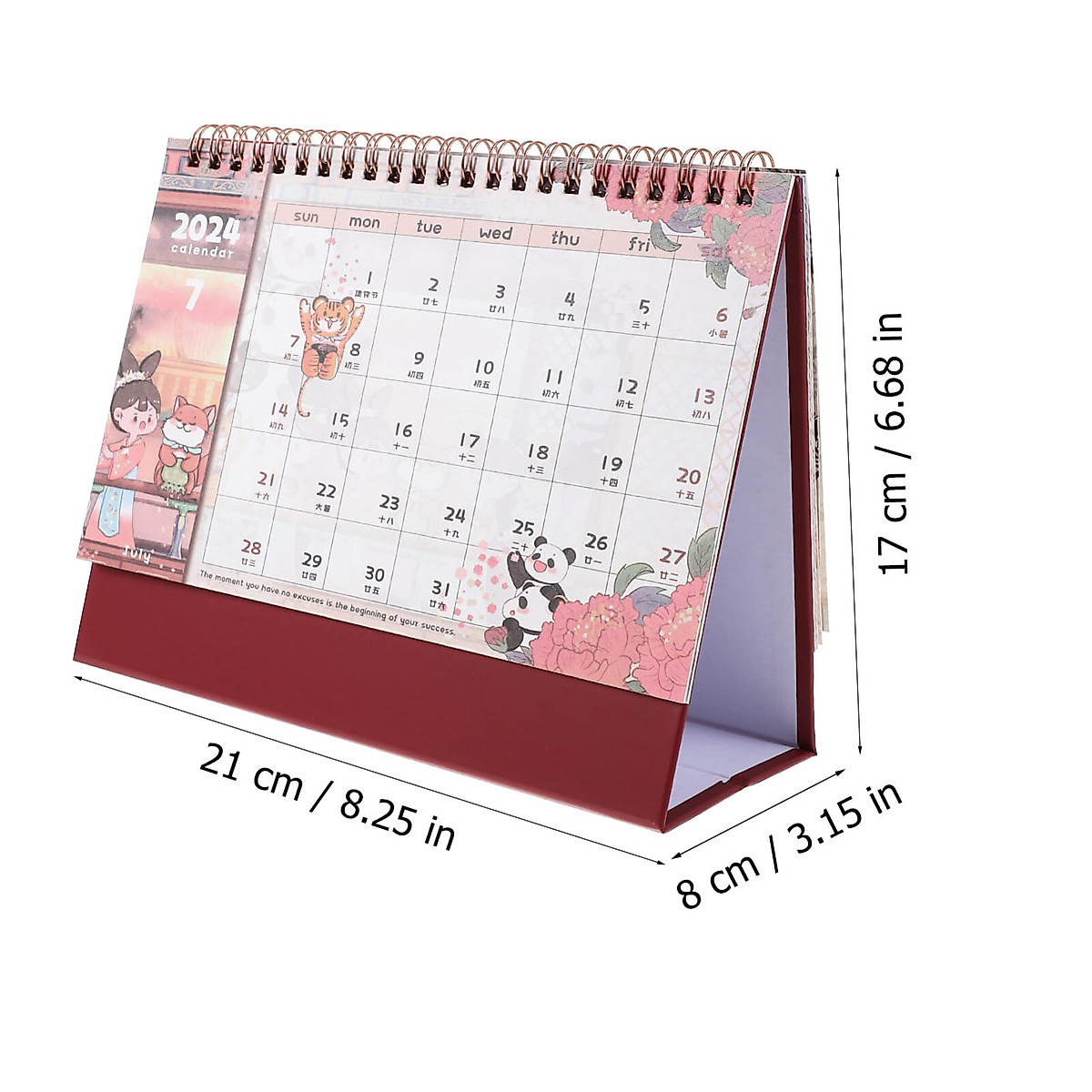 Desktop Calendar Desk Calendar 2024 Monthly Calendar Chinese Standing Calendar Flip Daily Schedule Planner for Home Office Year of The Dragon Desk Calendars