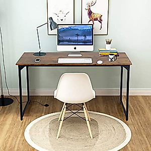 Computer Desk,47.2 inches Home Office Desk Writing Study Table Modern Simple Style PC Desk with Metal Frame，Brown