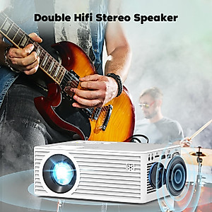 Native 1080P Mini Projector with 5G WiFi and Bluetooth (with Tripod), 4K Supported Outdoor Projector, Portable Movie Projector Compatible with TV Stick, iOS, Android, PS5, HDMI, USB, Vecupou