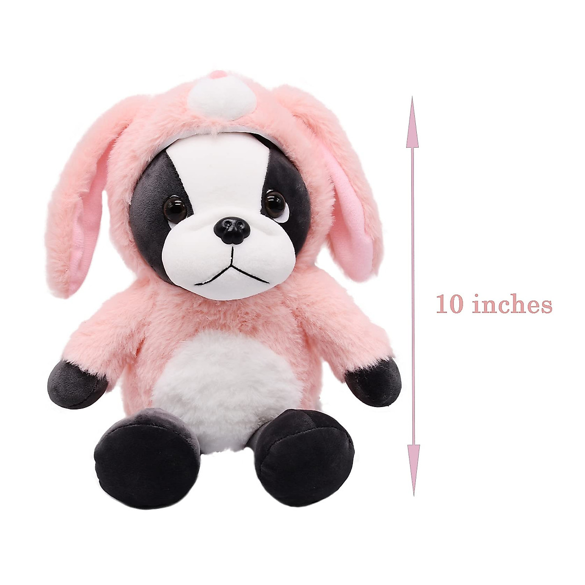 BABOLI Cuddly Husky Stuffed Animals Soft Toys with Adorable Bunny-Style Clothes Super Cute Husky Dog Plush Animal for Easter Day Gifts or Kids Birthday Party Supplies 10 Inches