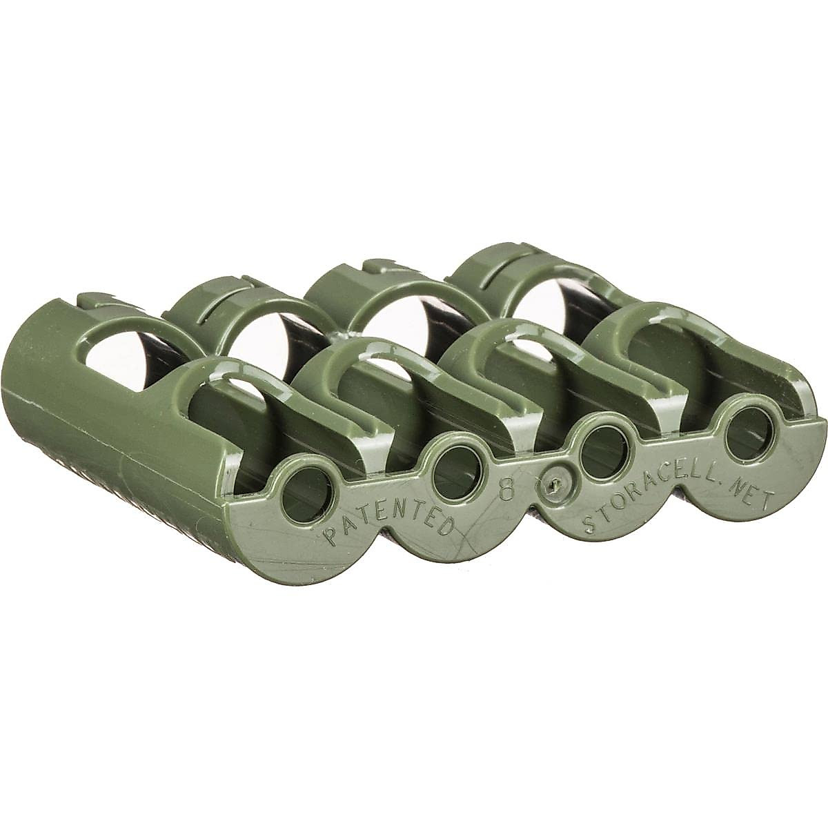 Storacell by Powerpax Slimline AA Battery Storage Caddy, Military Green - Holds 4 Batteries (Not Included)