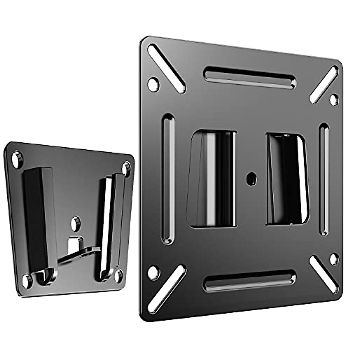 ASMXQY Monitor Wall Mount for Most 14-24" TVs, Universal Camper Small TV Wall Mount Bracket Fixed RV TV Mount Max Load 33lbs VESA up to 100x100mm 17 19 22 23 inch Low Profile Computer Monitor Mounts