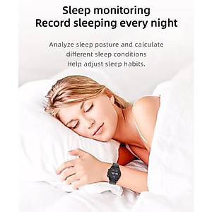 gigididi Smart Watch for Men,Smart Watch for Android Phones Compatible iPhone Military Smart Watch Round Blood Pressure/Pedometer/Heart Rate/Blood Oxygen/Sleep Monitor(Black)