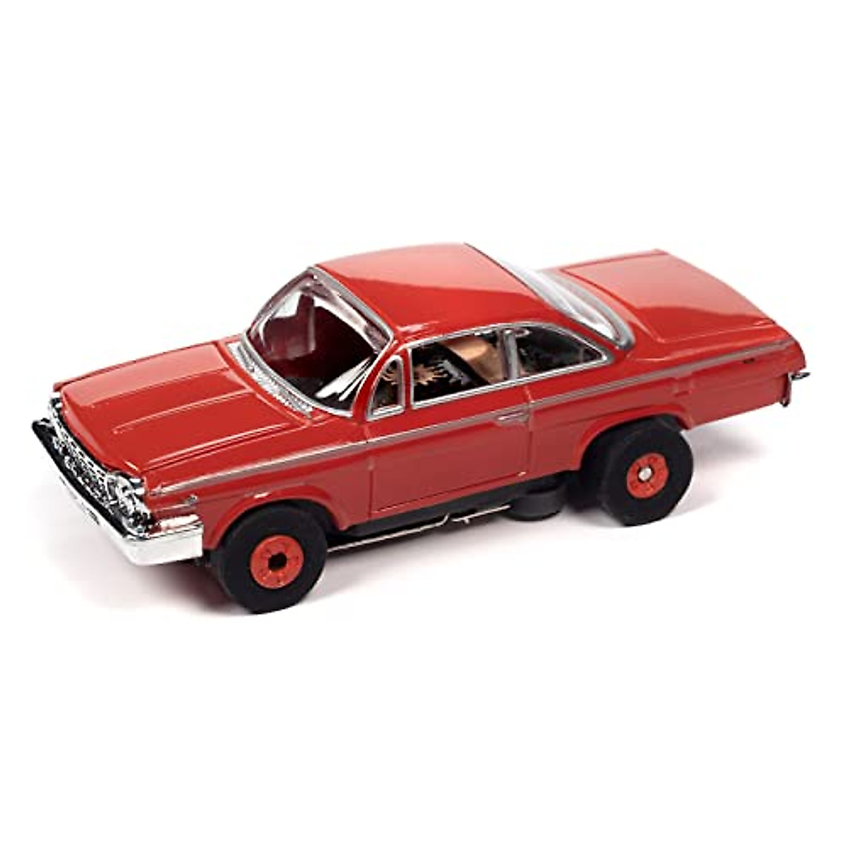 Auto World Thunderjet OK Used Cars 1962 Chevrolet Bel Air Coupe (Red) HO Scale Slot Car